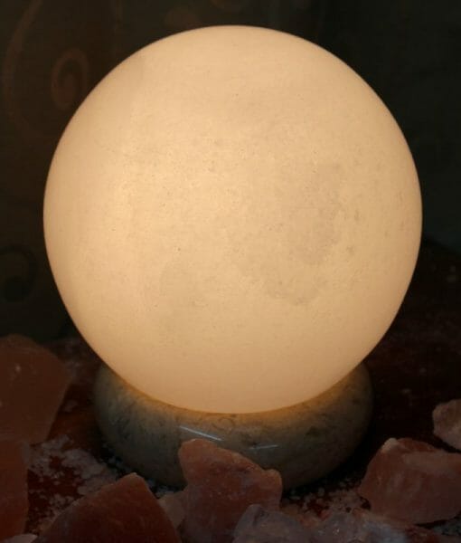 White Sphere Salt Lamp | Himalayan Salt Factory