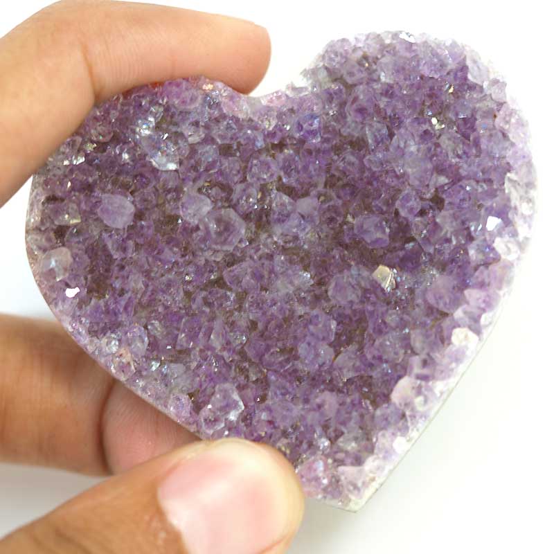 Natural Amethyst Druzy Heart Shape - C4 | Himalayan Salt Factory