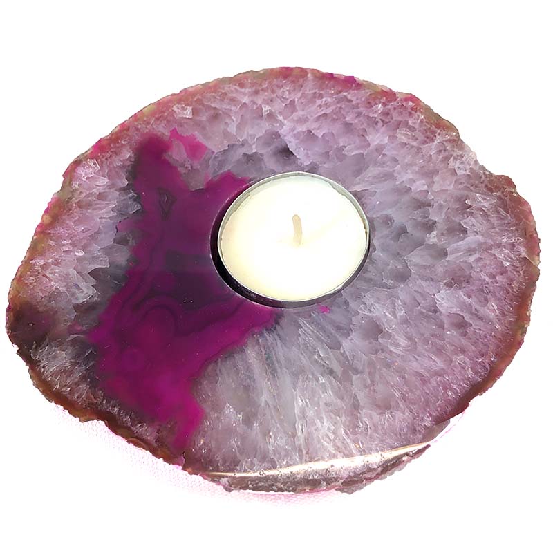 Blue Agate Tealight Candle Holder | Himalayan Salt Factory
