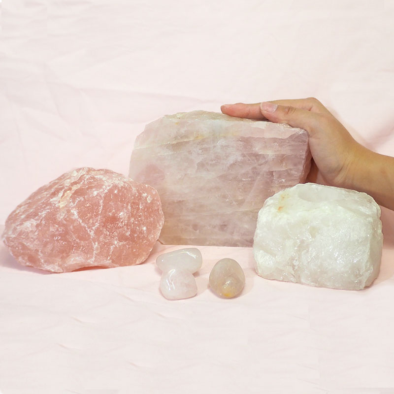 Rose Quartz Palm Stones Set 4 For Sale - AfterPay Available