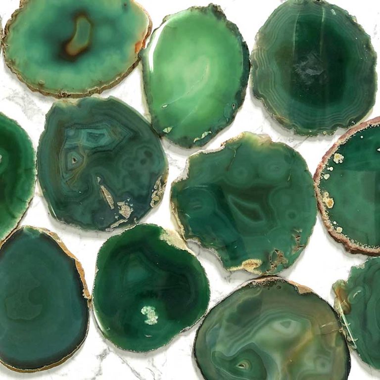 Green Agate Sliced Coasters Set 4 For Sale - AfterPay Available