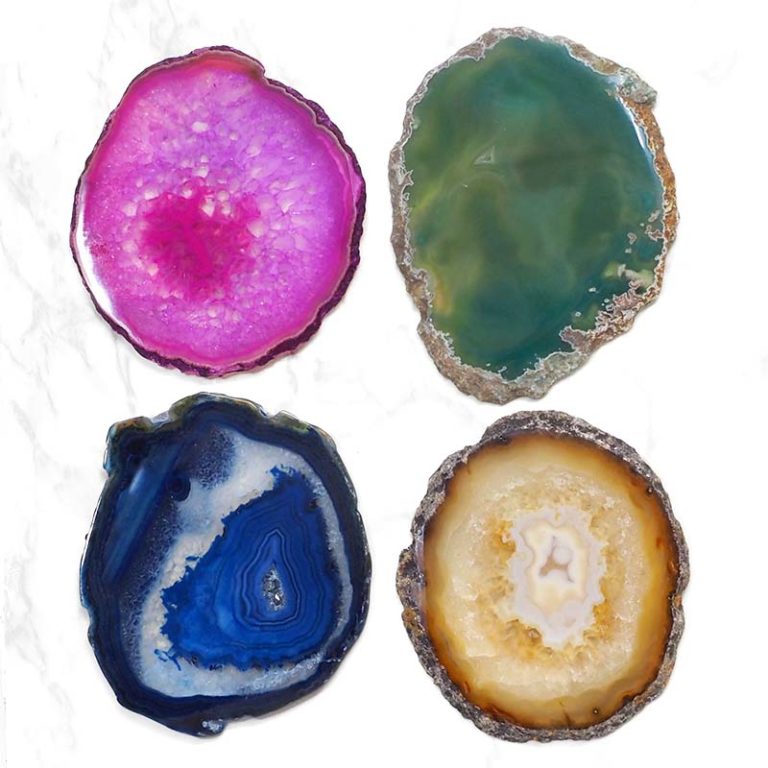 Purple Agate Sliced Coasters Set 4 For Sale - AfterPay Available
