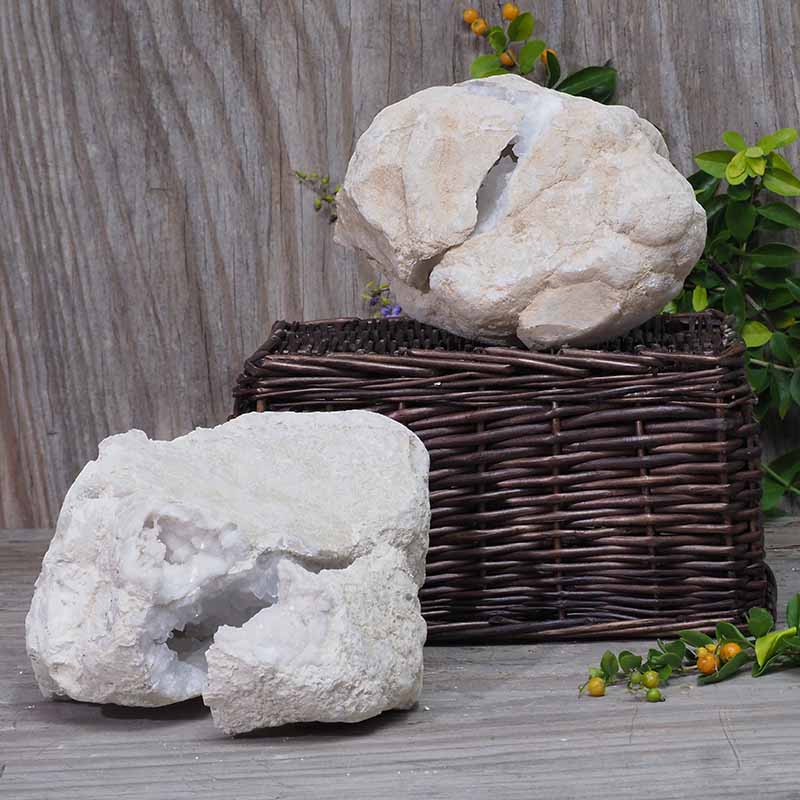 Natural Calcite Geode Pair - 2 Small Geodes Set N440 For Sale ...