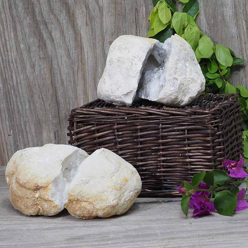 Natural Calcite Geode Pair - 2 Small Geodes Set N469 For Sale ...