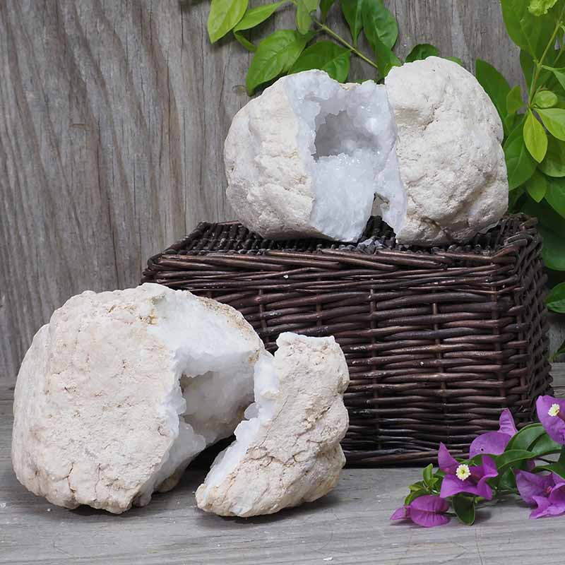 Natural Calcite Geode Pair - 2 Small Geodes Set N473 For Sale ...