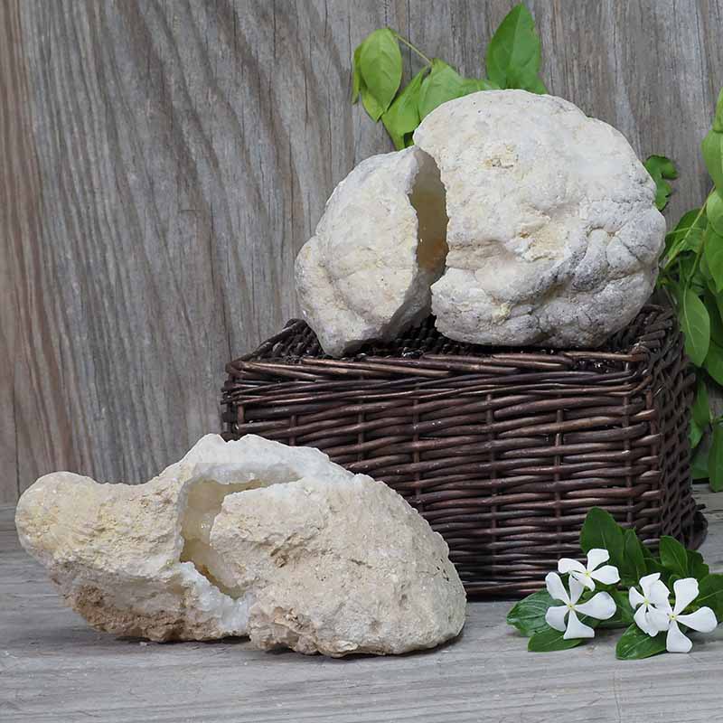 Natural Calcite Geode Pair - 2 Small Geodes Set N484 For Sale ...