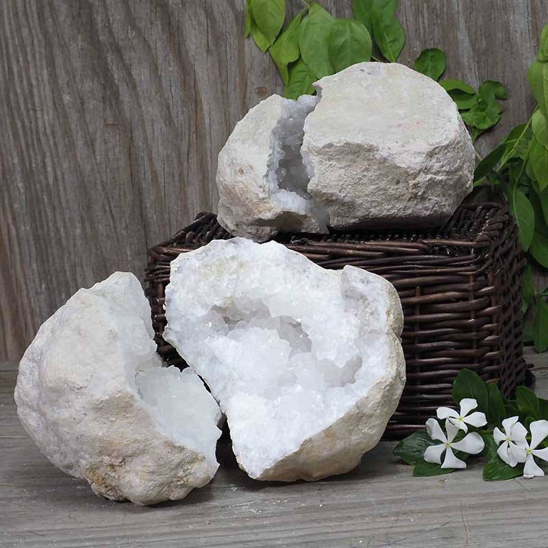 Natural Calcite Geode Pair - 2 Small Geodes Set N486 For Sale ...