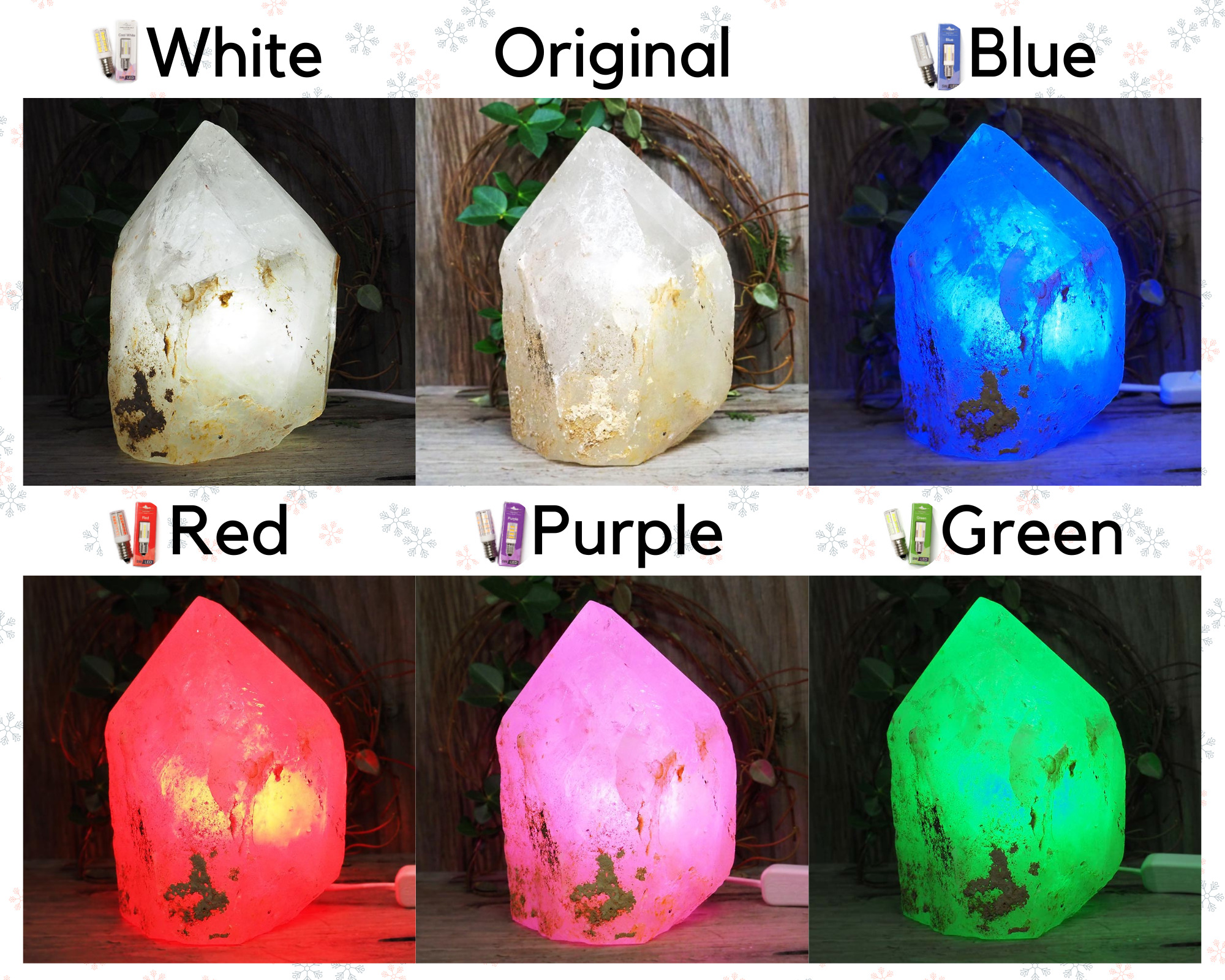 3.50kg Large Natural Clear Quartz Point Lamp With LED Bulb DK344 For ...