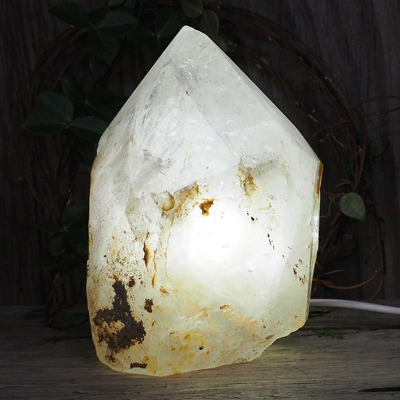 5.0kg Large Natural Clear Quartz Point Lamp With LED Bulb DS1275 For ...