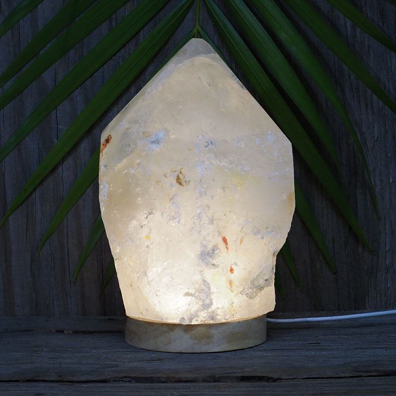 3.50kg Large Natural Clear Quartz Point Lamp On LED Base Large DK308 ...