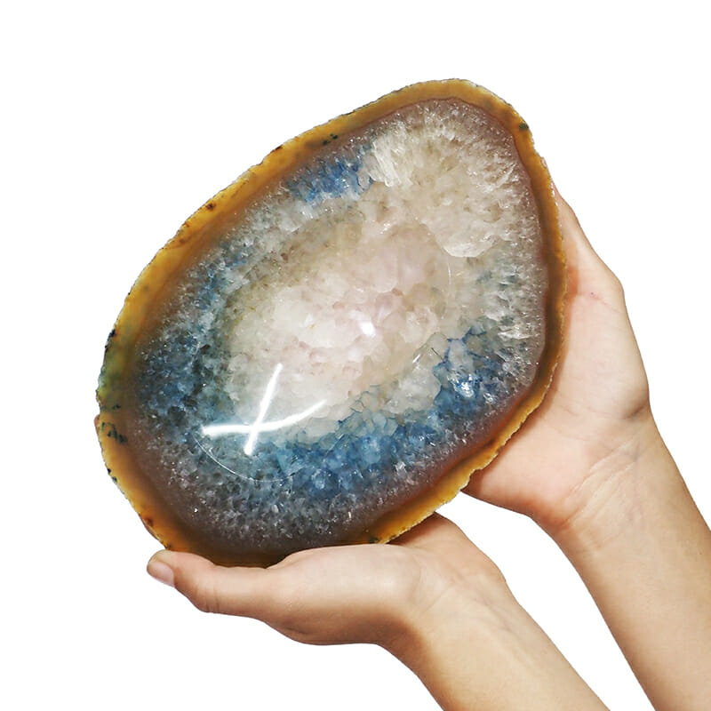1.99kg Blue Agate Crystal Polished Bowl Set Of 3 J1865 For Sale ...