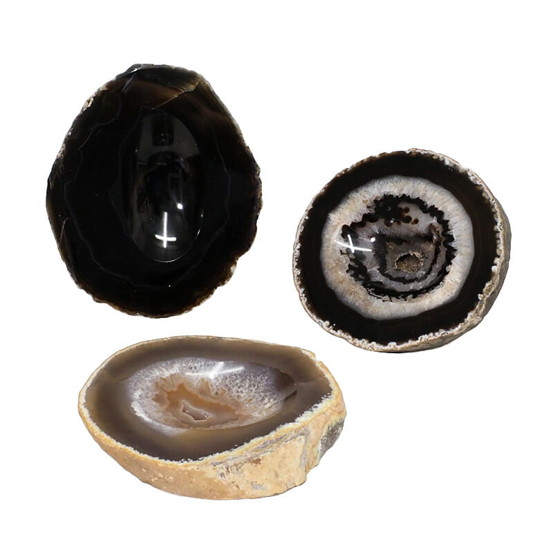 1.90kg Natural Agate Crystal Polished Bowl Set Of 3 N1776 For Sale ...
