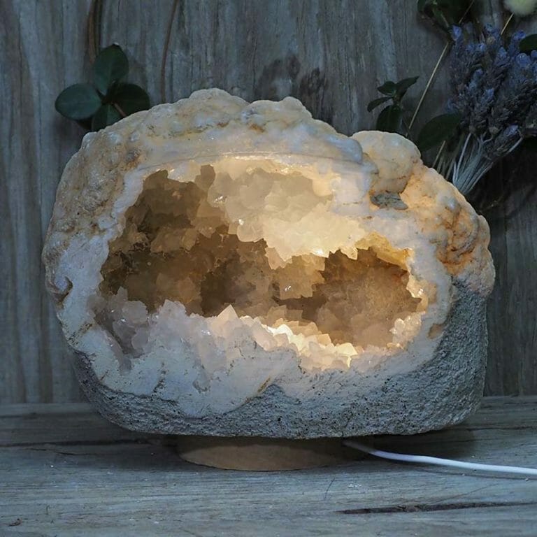 4.19kg Natural Calcite Geode Lamp With Large LED Light Base DN1539 For ...