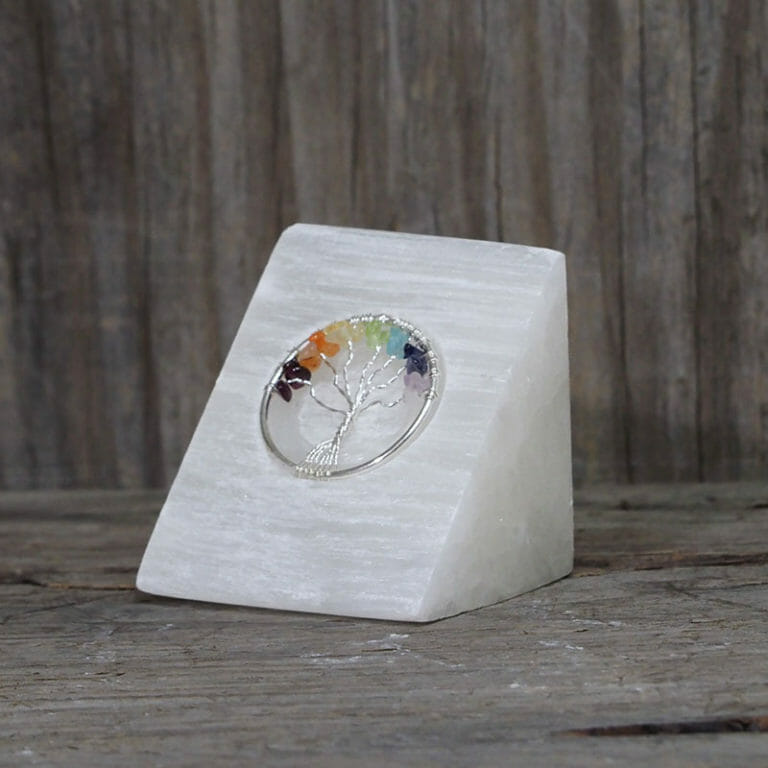 Selenite Tree Of Life Triangular Prism For Sale - AfterPay Available