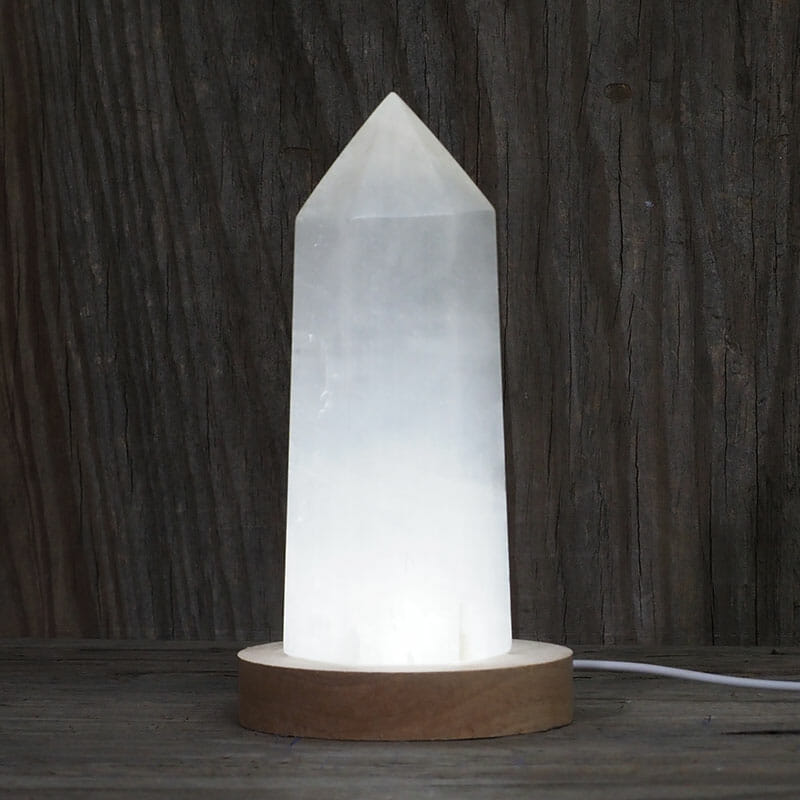 0.79kg White Calcite Point With LED Light Large Display Base DK615 For ...