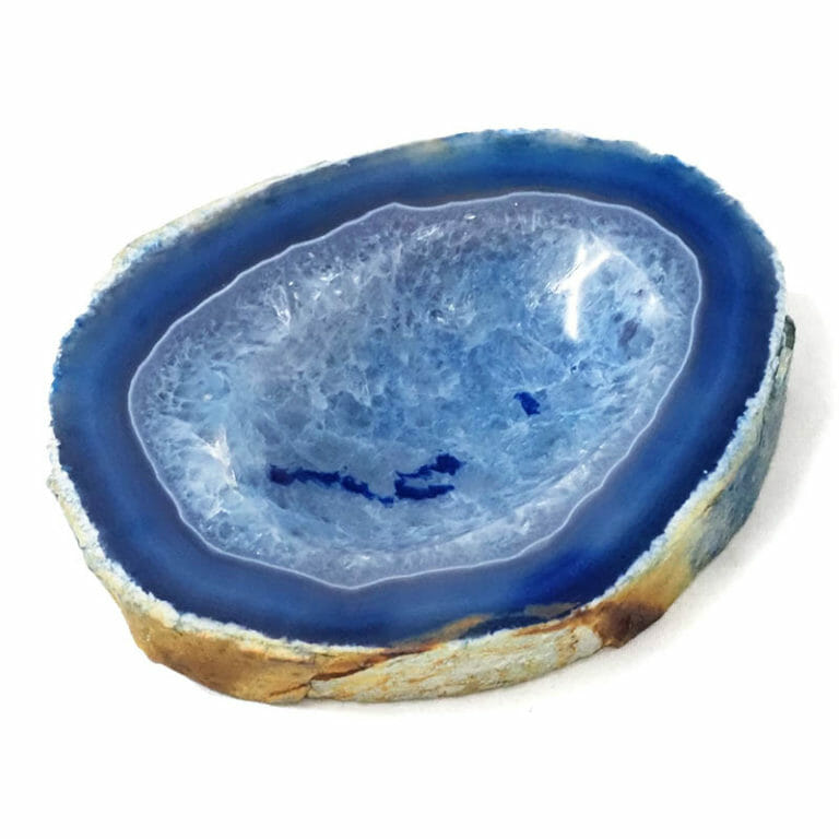 Blue Agate Crystal Polished Bowl - Medium (12cm-14cm) For Sale ...