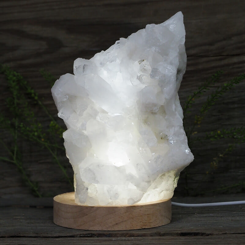 2.20kg Natural Clear Quartz Cluster Lamp On LED Large Base DR008 For ...