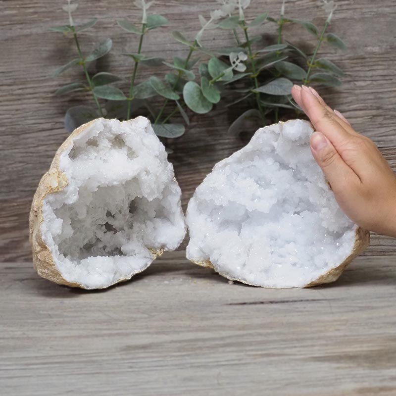 3.49kg Natural Calcite Geode Pair J2042 For Sale - AfterPay Available