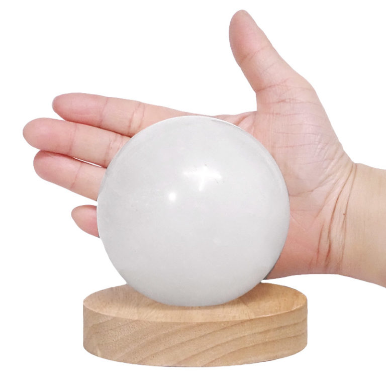 0.89kg White Calcite Sphere With LED Light Large Display Base DV116 For ...