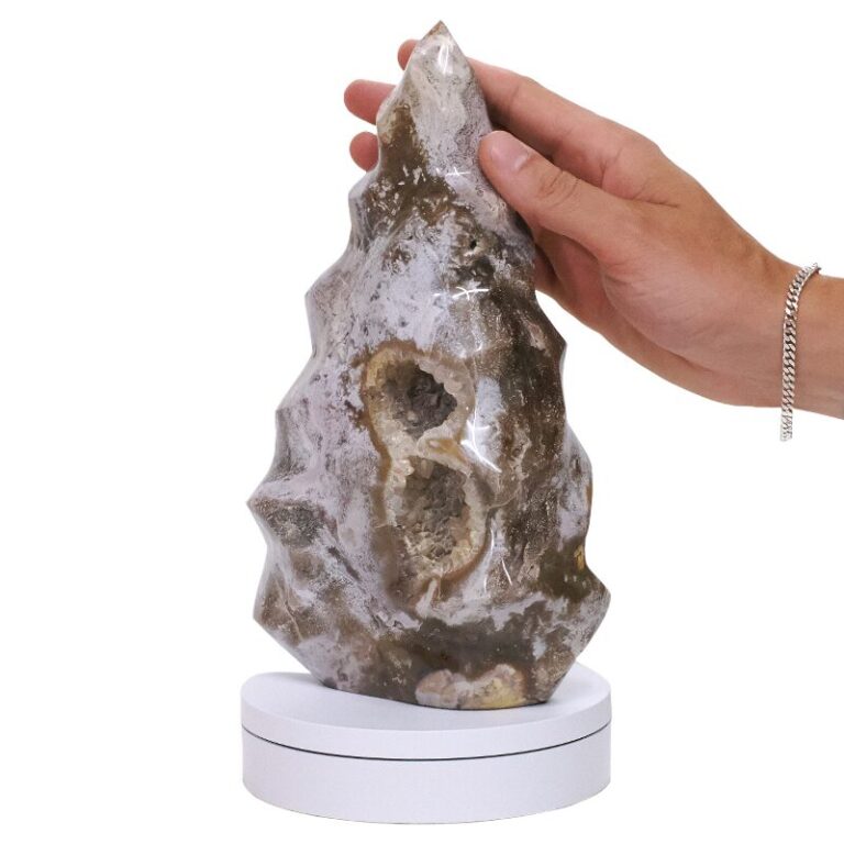 2.5kg Ocean Jasper Polished Flame W/ Electric Rotating Base T3105 For ...